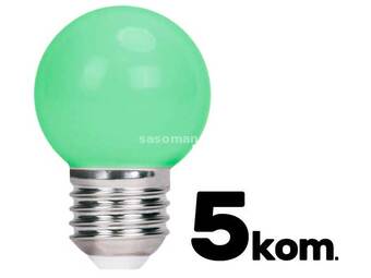 Pet LED sijalica Zelena 2W E27