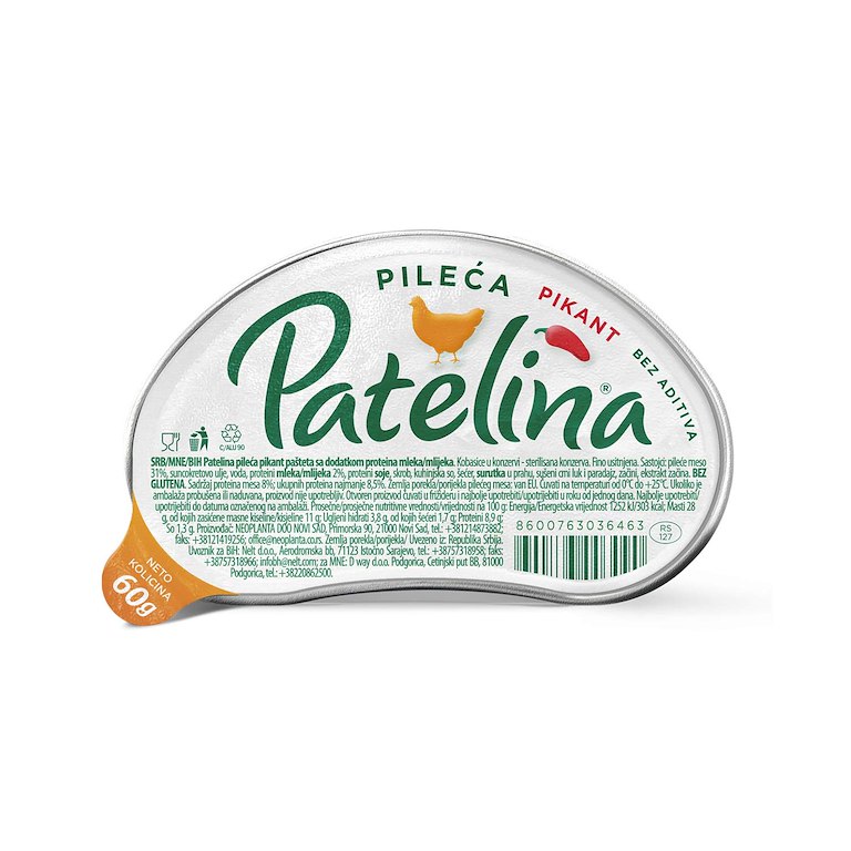 Patelina pašteta pileća pikant 60g patelina