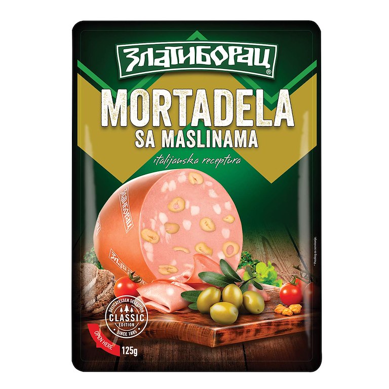 Zlatiborac mortadela masline slajs 125g zlatiborac