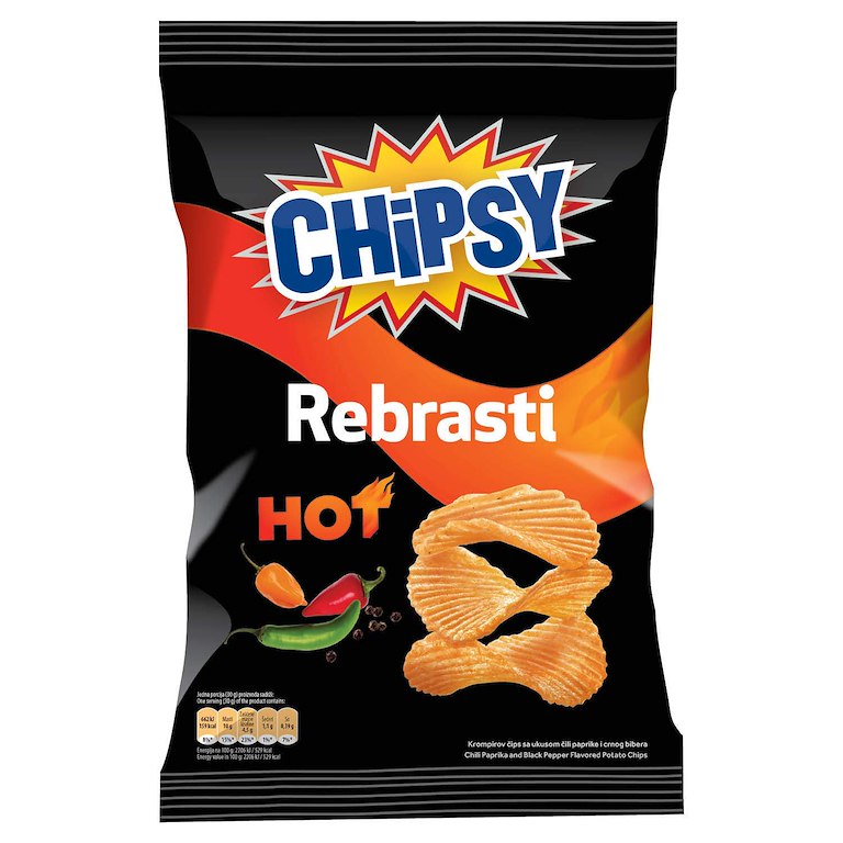 Chipsy čips hot x cut 140g chipsy