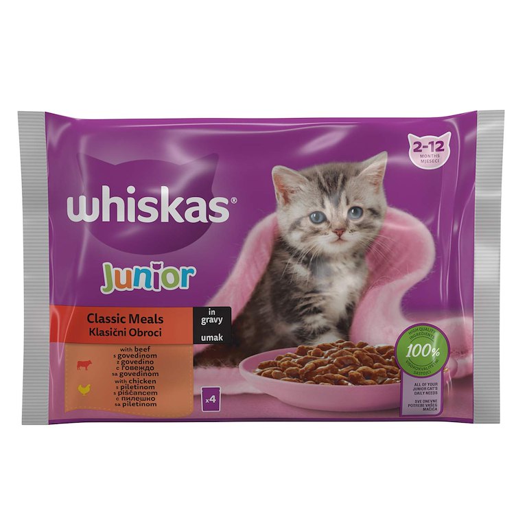 Whiskas hrana za mačke izbor mesa junior 4x85g whiskas