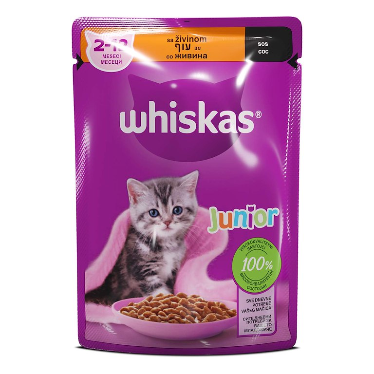 Whiskas hrana za mačke izbor živine junior 85g whiskas