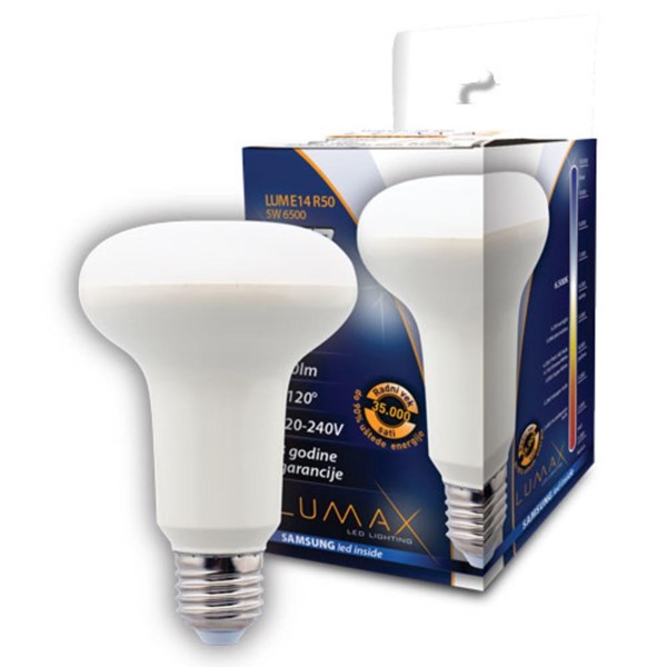 LUMAX LED SIJ.E14 R50-6W 6500K