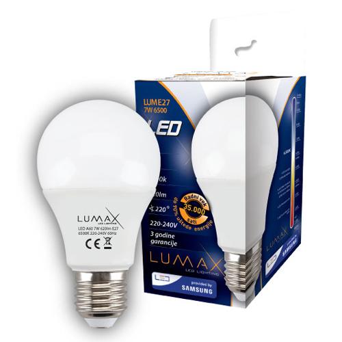 LUMAX LED Sijalica LUME27-7W 6500K LED, Hladno bela, 7 W, E27