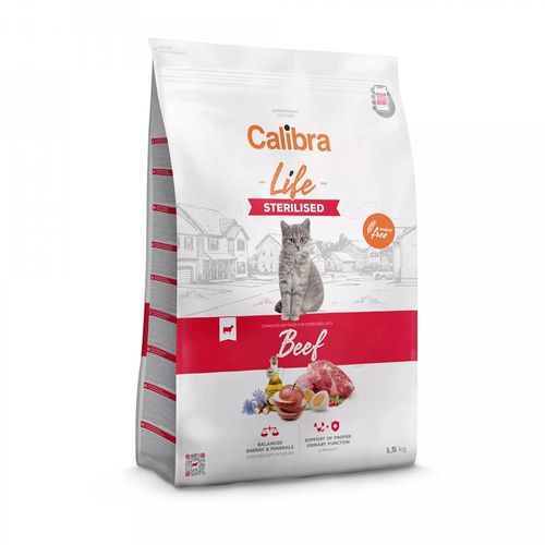 Calibra Cat Life Sterilised Govedina, suva hrana za mačke 1,5kg