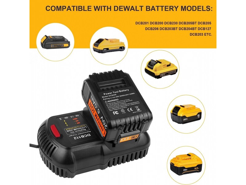 Li ion punjač zamenski za Dewalt DCB112od 12V do 20V Ma