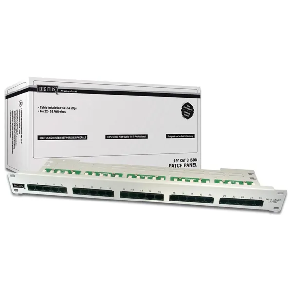 CAT 3 ISDN Patch Panel, unshielded PP VOICE 25p