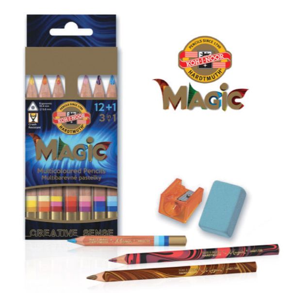 KOOH-I-NOOR Drvene bojice Magic, set 12+1 3404