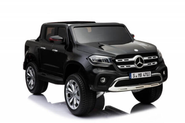 Mercedes Benz X-Class Dvosed Licencirani na akumulator sa kožnim sedištima i mekim gumama – Crni