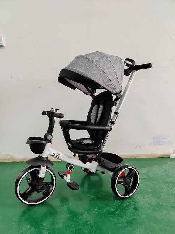 Sklopivi Tricikl Baby Line Roto TS-280 sa rotirajućim sedištem – sivi, 10087