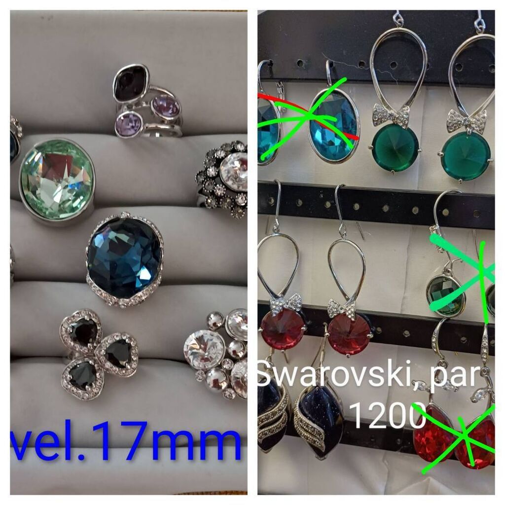 Swarovski prstenje i mindjuse po jedan komad od modela
