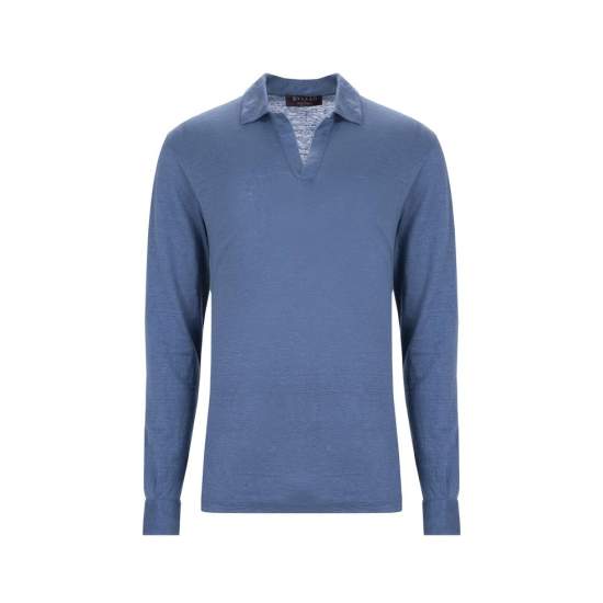 VAKKO BY GRANSASSO POLO COLLAR LONG SLEEVE T-SHIRT