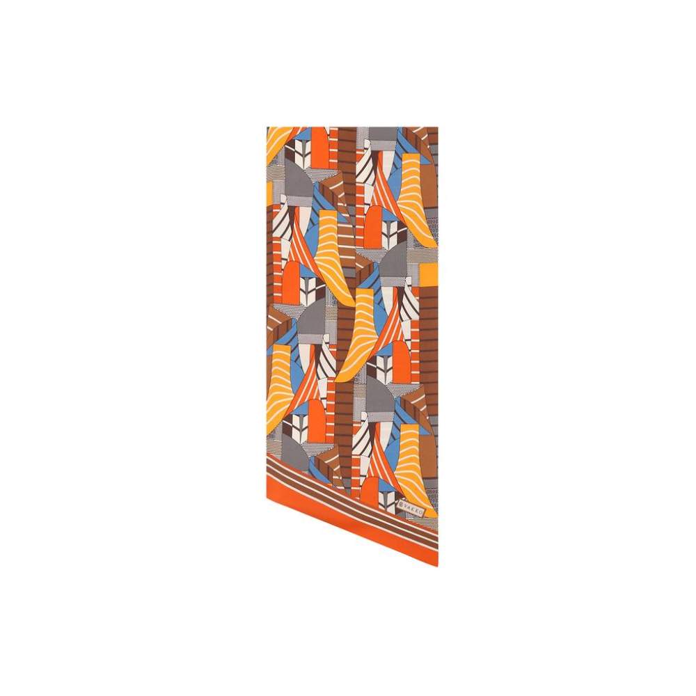 VAKKO GEOMETRIC PATTERNED SILK SCARF