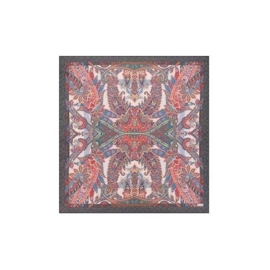 VAKKO PATTERNED WOOL SILK SCARF