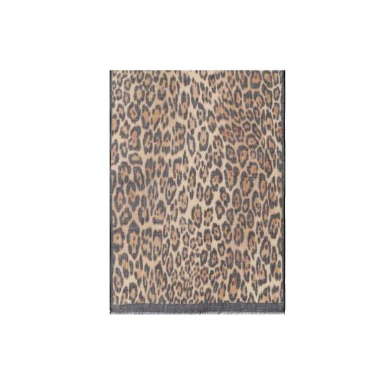 VAKKO LEOPARD PATTERNED CASHMERE SHAWL