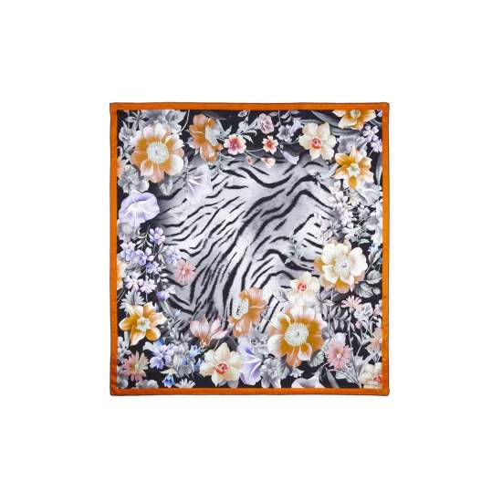 VAKKO FLORAL PATTERNED SILK SCARF