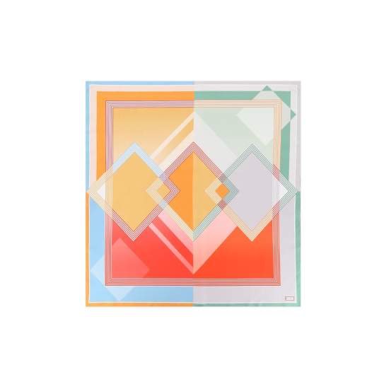 VAKKO GEOMETRIC PATTERNED SILK SCARF