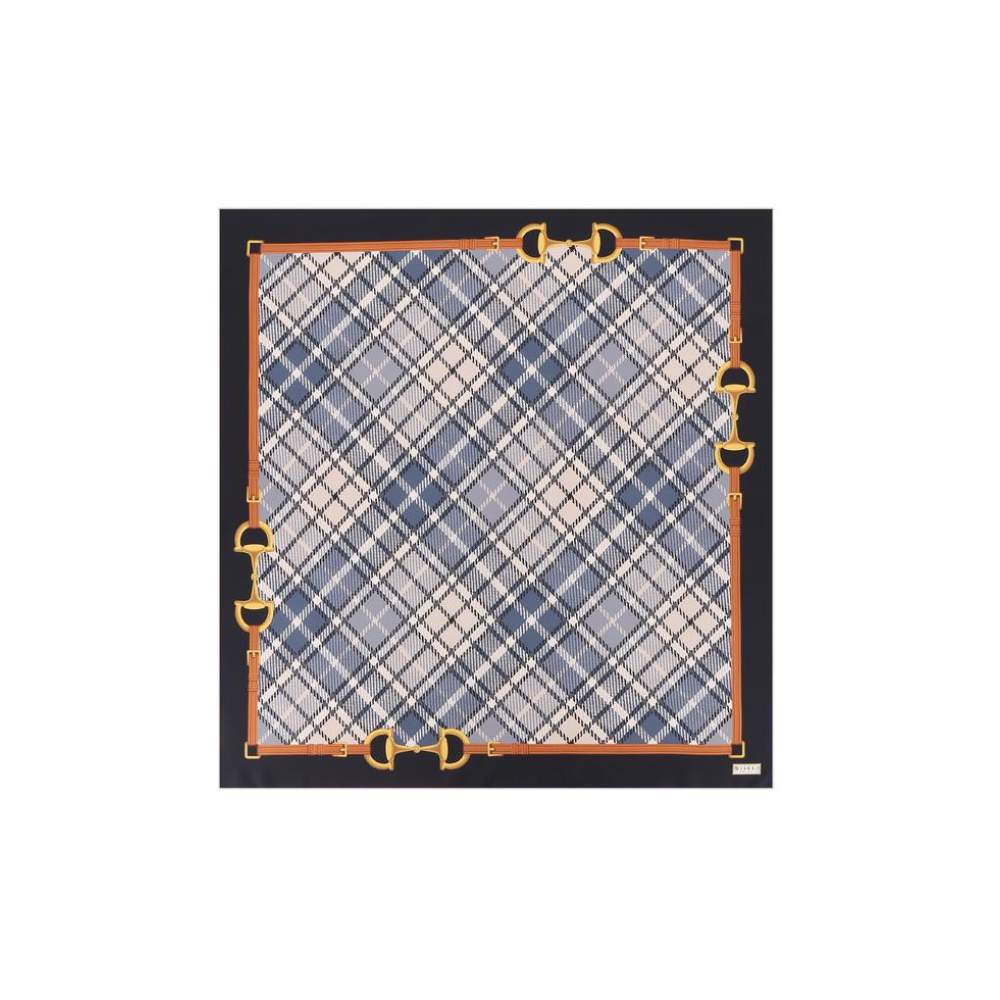 VAKKO PLAID PATTERNED SILK SCARF