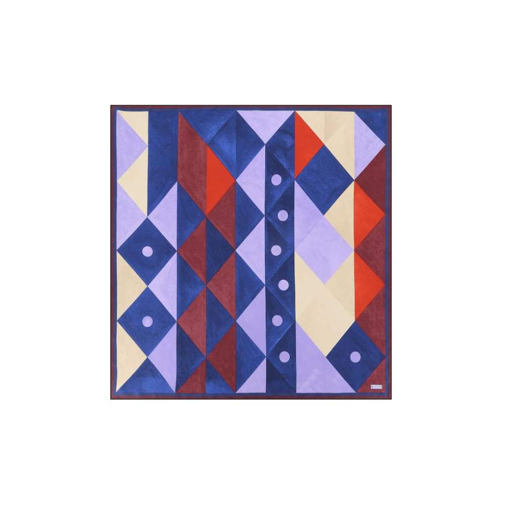 VAKKO GEOMETRIC PATTERNED SILK SCARF