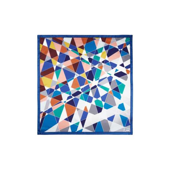 VAKKO GEOMETRIC PATTERNED SILK SCARF