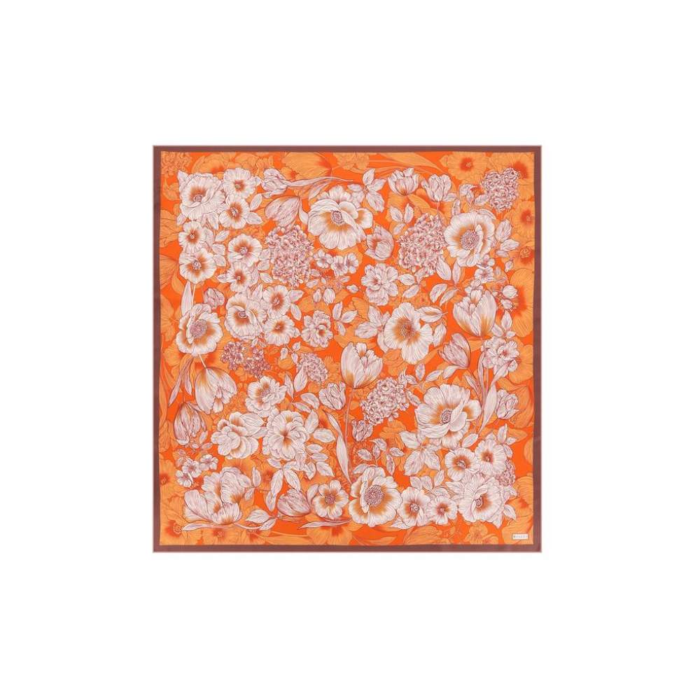 VAKKO FLORAL PATTERNED SILK SCARF