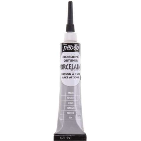 PORCELAN OUTLINER 20ML -PEWTER 010