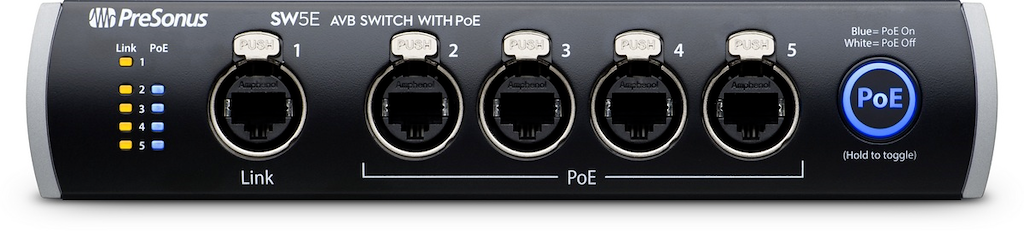 Presonus Sw5e | 5-port Audio Video Bridging Switch With Poe mrežni interfejs