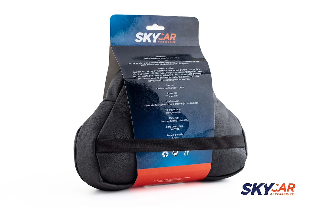 JASTUK OD PRIRODNE KOŽE CRNE BOJE SKYCAR