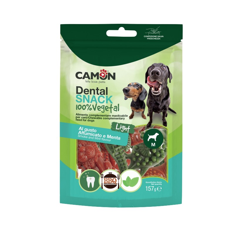 Camon AnimalVeg Smoked and Mint Flavored Snack M – dentalne životinje sa aromom roštilja i mente za srednje pse 157g