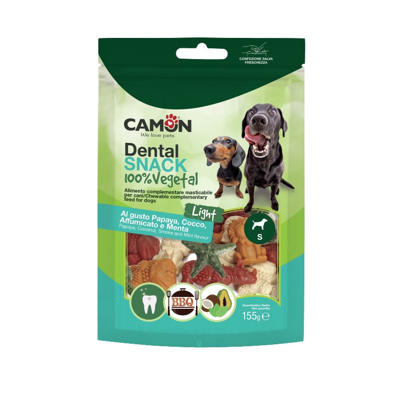 Camon AnimalVeg Smoked and Mint Flavored Snack S – dentalne životinje sa aromom roštilja i mente za male pse 155g