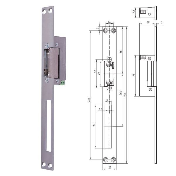 ELECTROMAGNETIC STRIKE PLATES 6-12V AC/DC