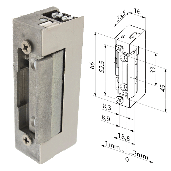 ELECTROMAGNETIC STRIKE PLATES 8-16V AC/DC