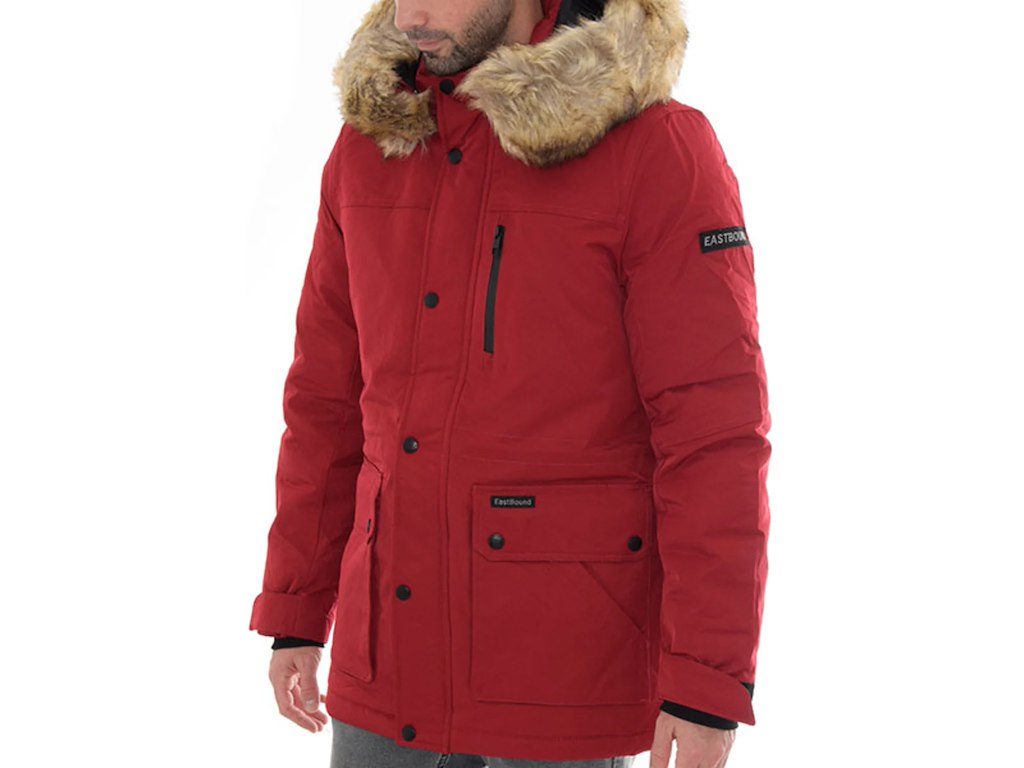 Eastbound Muška jakna Parka With Fur Ebm782-Red