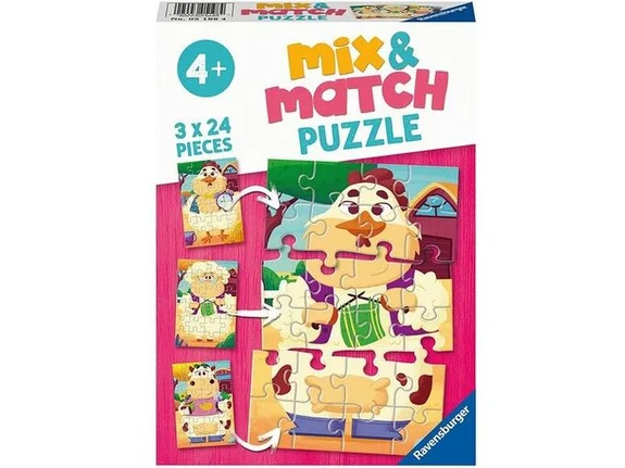 Ravensburger MixiMatch puzzle - slagalice - Moji prijatelji sa farme