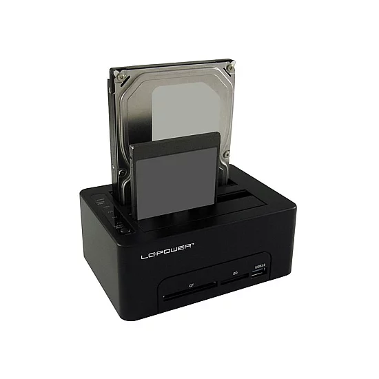 LC POWER HDD DOCKING, USB3.0, 2X HDD/SSD, CARD READER + 1X USB3.0, LC-DOCK-U3-CR CENA
