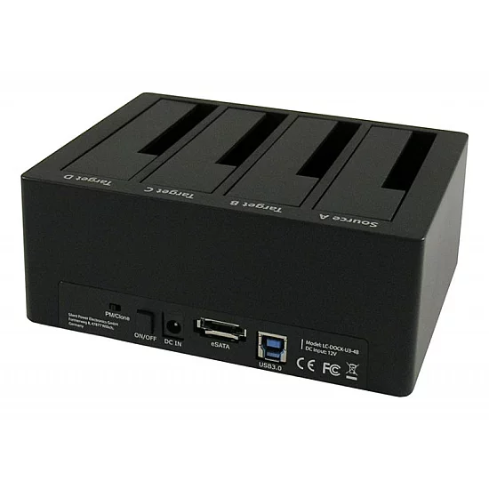 LC POWER HDD DOCKING LC-DOCK-U3-4B USB3.0/ESATA 4X HDD/SSD BLACK CENA