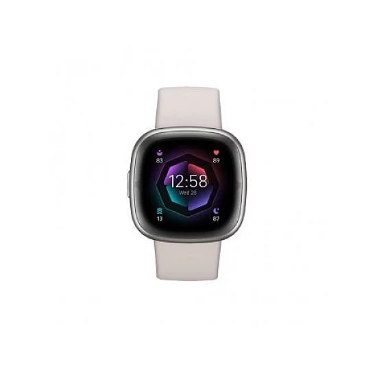 FITBIT SENSE 2 LUNAR WHITE/PLATINUM ALUMINUM CENA