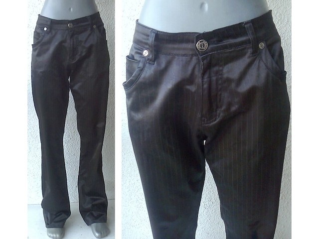 crne pantalone blage pruge W32 L34 ZEMAX