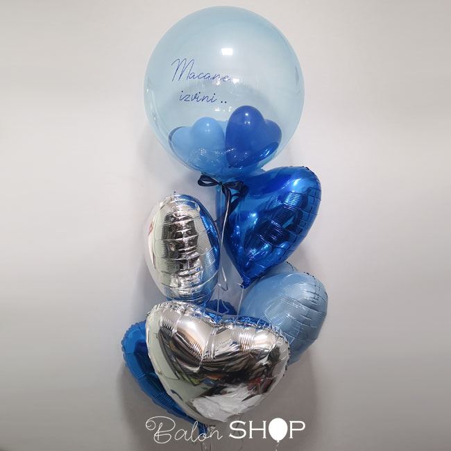 Plavi buket balona sa porukom