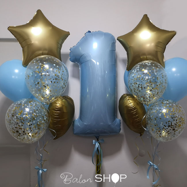 Zlatno plavi set za prvi rođendan