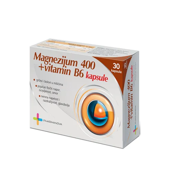 Magnezijum 400 + B6 vitamin 30 kapsula