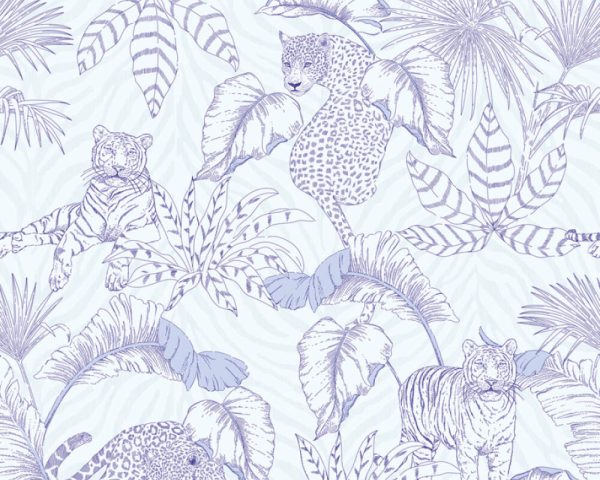 LIVINGWALLS WALLPAPER «FLORAL, PURPLE, WHITE» 392031