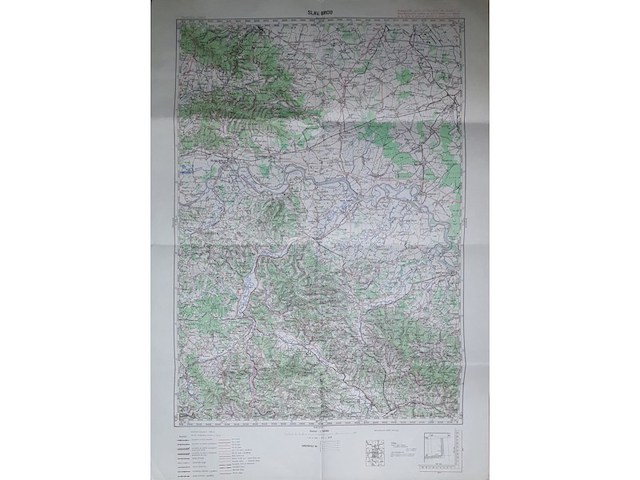 Topografska Karta `SLAVONSKI BROD` Jugoslavija