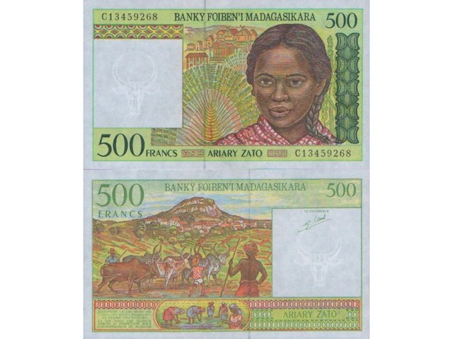 MADAGASCAR Madagaskar 500 Francs - Ariary 1994 UNC, P-7