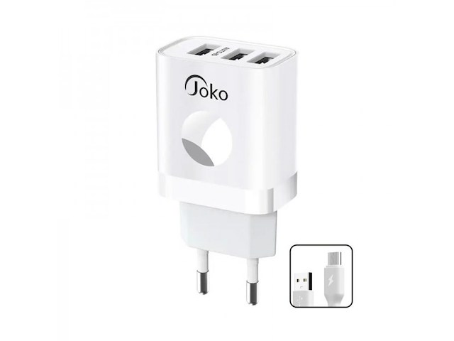 Kucni punjac KONFULON JK72, 2xUSB, 2.4A,12W, sa micro USB kablom beli