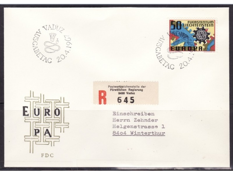 Lihtenštajn - FDC - Evropa 1967.