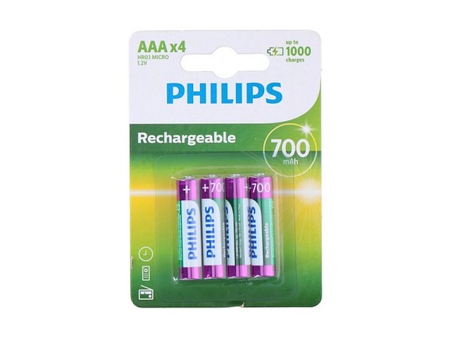 Baterija punjiva NiMH AAA 1.2V 700mAh PHILIPS