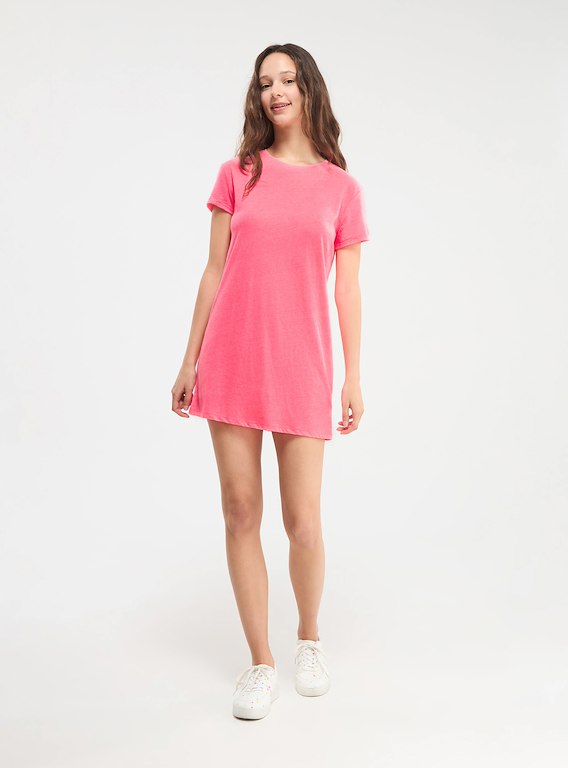 Jednobojna majica za krupnije osobe Roze fluorescentna melanž