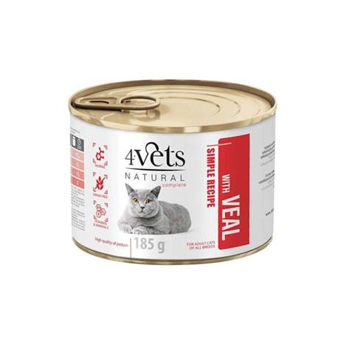 4Vets Natural Complete Cat Teletina 185g