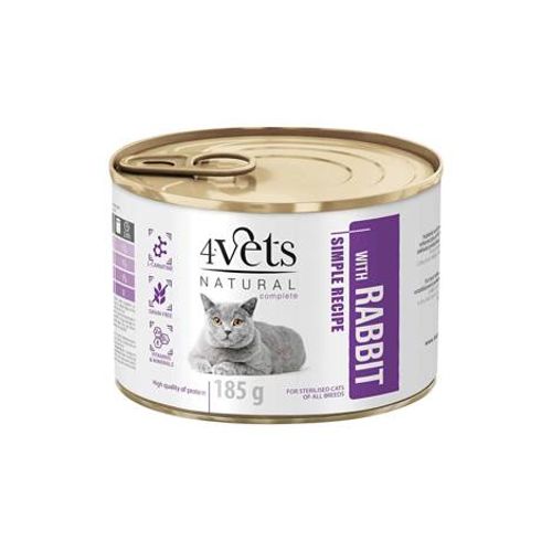 4Vets Natural Complete Cat Sterilised Zečetina 185g
